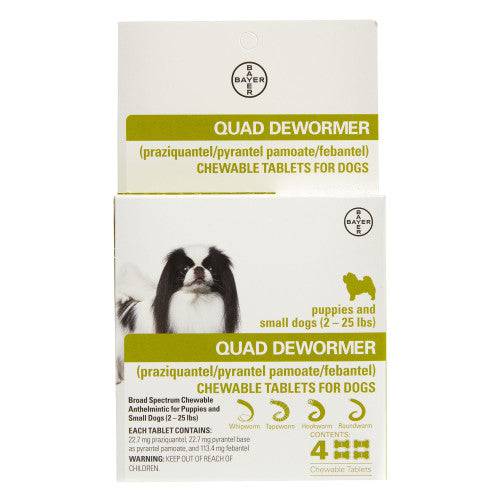 Bayer Quad Dewormer for Small Dogs 2-25 lb. (4 Chewable Tablets) – Fine ...