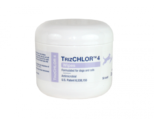 TrizCHLOR 4 Anti-Bacterial Wipes for Dogs & Cats 50 Wipes ...
